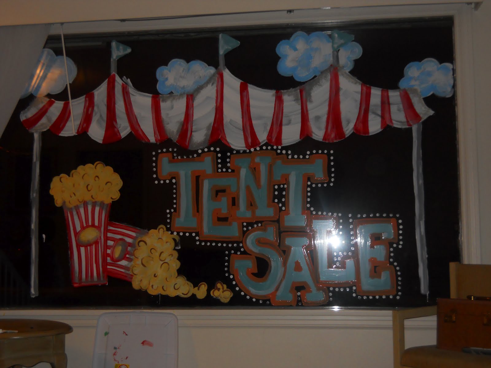 Glass Canvas Window Painting: Circus theme!