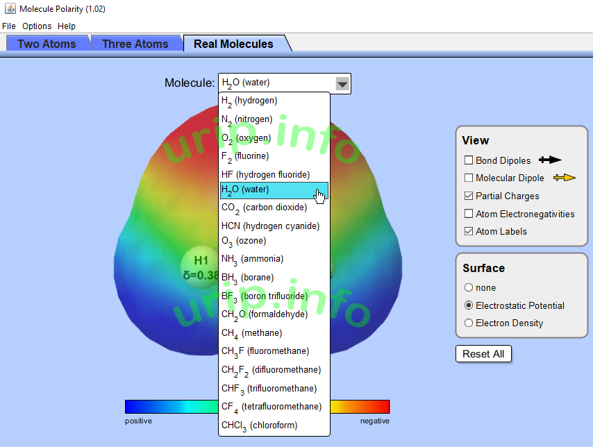 Simulasi Interaktif tentang Kepolaran Molekul - Urip dot Info