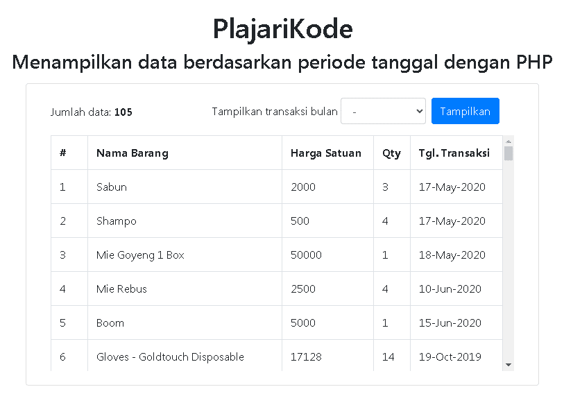 Menampilkan Data Berdasarkan Periode Tanggal Dengan Php Tools Seo ... Menampilkan Data Berdasarkan Periode Tanggal Dengan Php Tools Seo ...