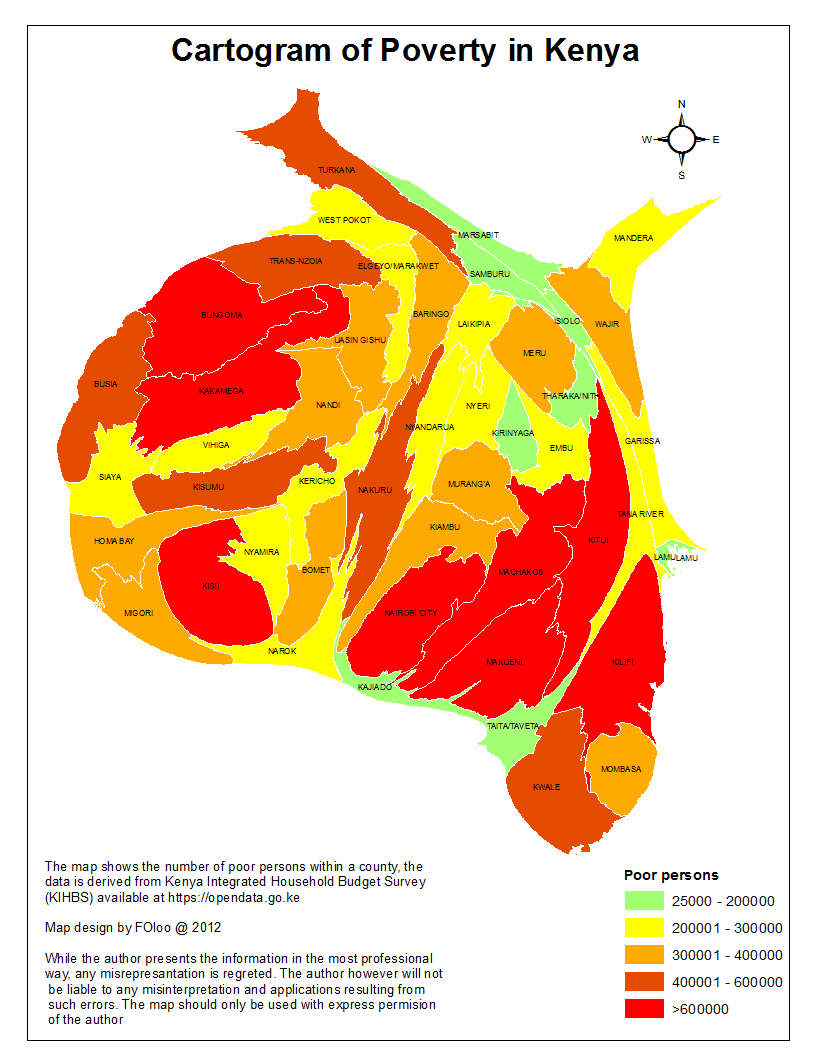 Oloo's ePortfolio: Geo-visualization by Cartograms