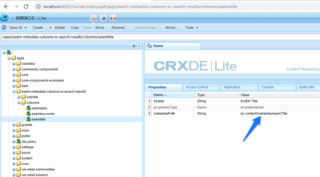 Experiencing Adobe Experience Manager Aem Cq Aem 6510 Adding Custom Metadata Columns In