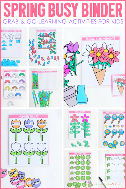 Spring Themed Busy Binder Activities | Lets Play.Learn.Grow