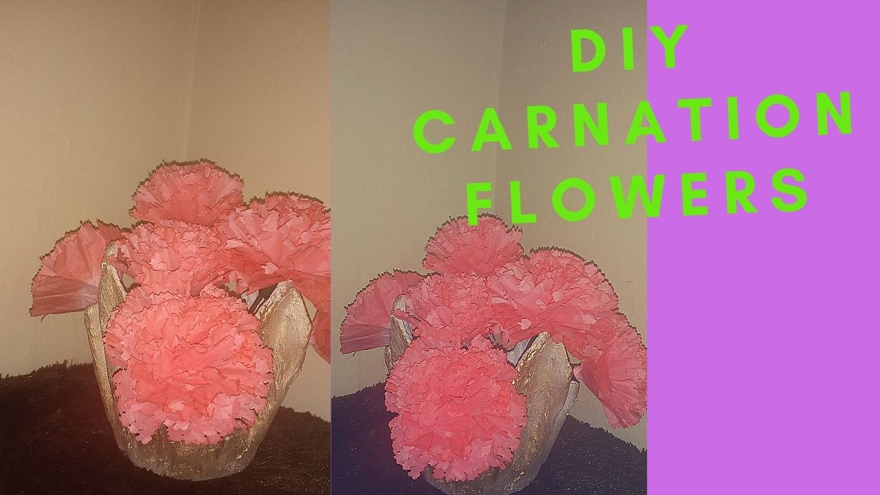HOW TO MAKE PAPER CARNATION FLOWERS // DIY CARNATION FLOWERS//SPING ...