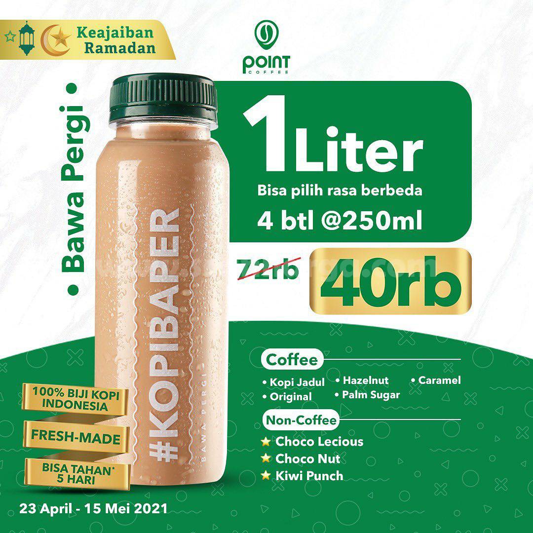 Promo INDOMARET POINT COFFEE Harga Spesial KOPI BAPER 1 L cuma Rp 40. ...