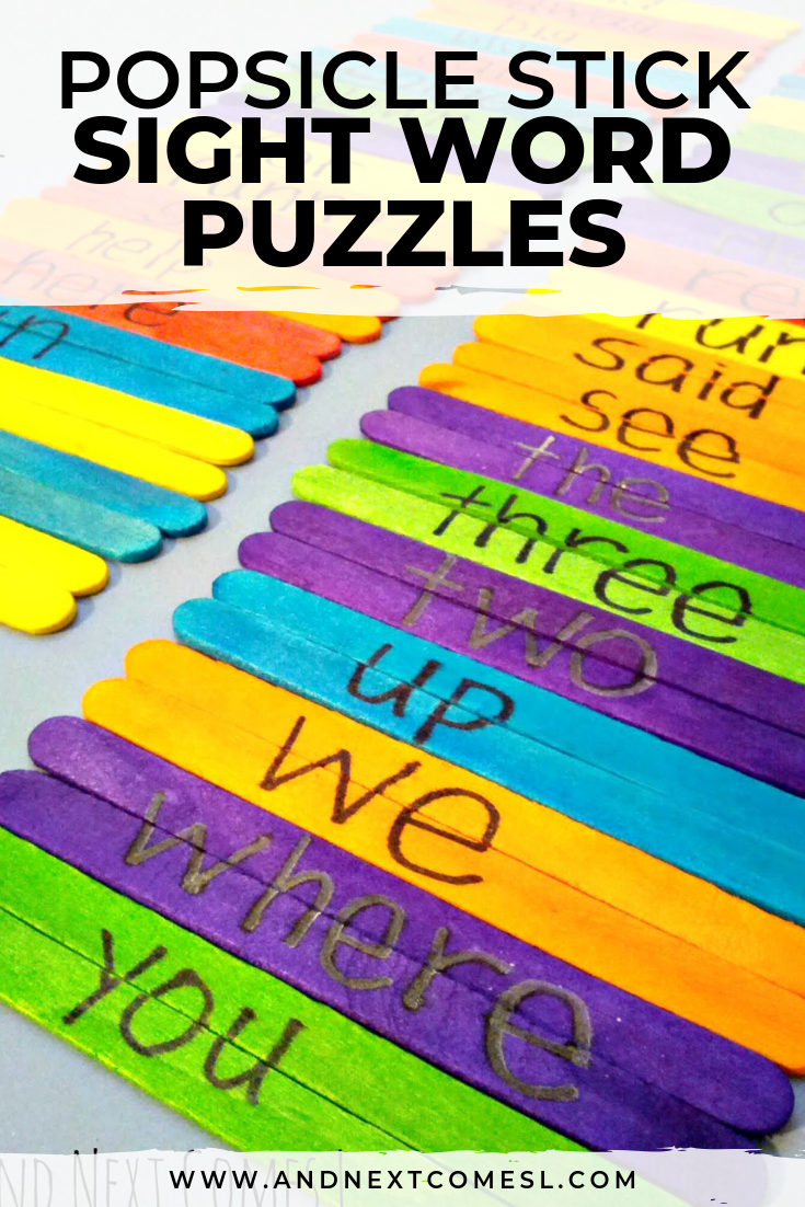 Popsicle Stick Sight Word Puzzles | And Next Comes L - Hyperlexia Resources