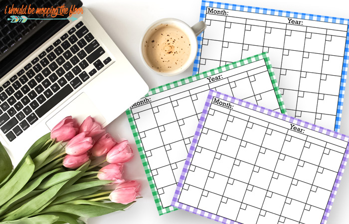 Free Printable Blank Calendar Pages | i should be mopping the floor