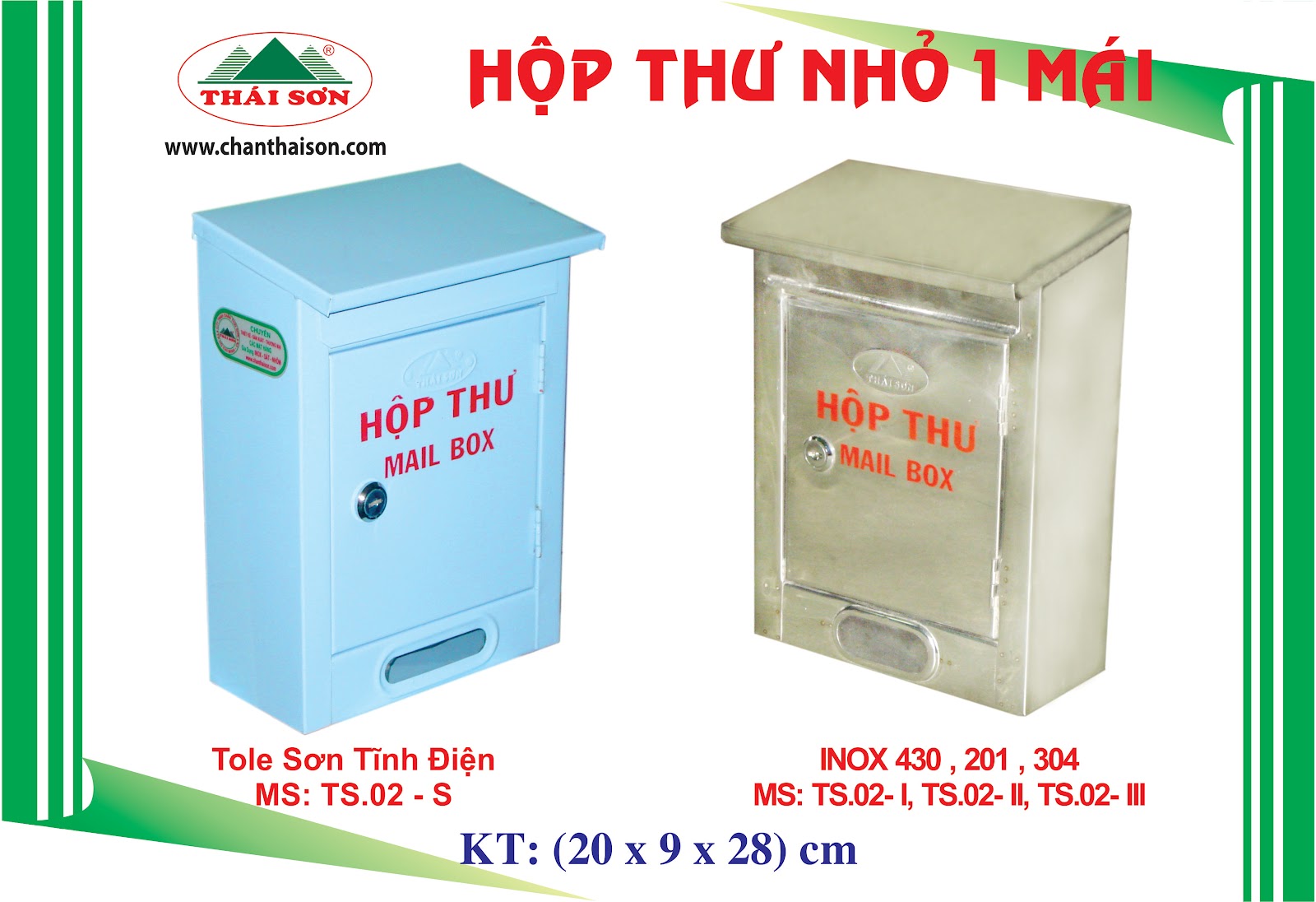 Vong xep_khung vong_vong luoi: Hộp thư Inox_Chấn Thái Sơn