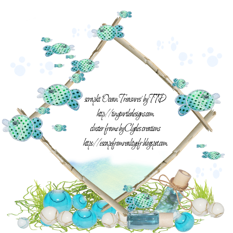 Escape From Reality Blog: FTU Summer Cluster Frames "Ocean Treasures"