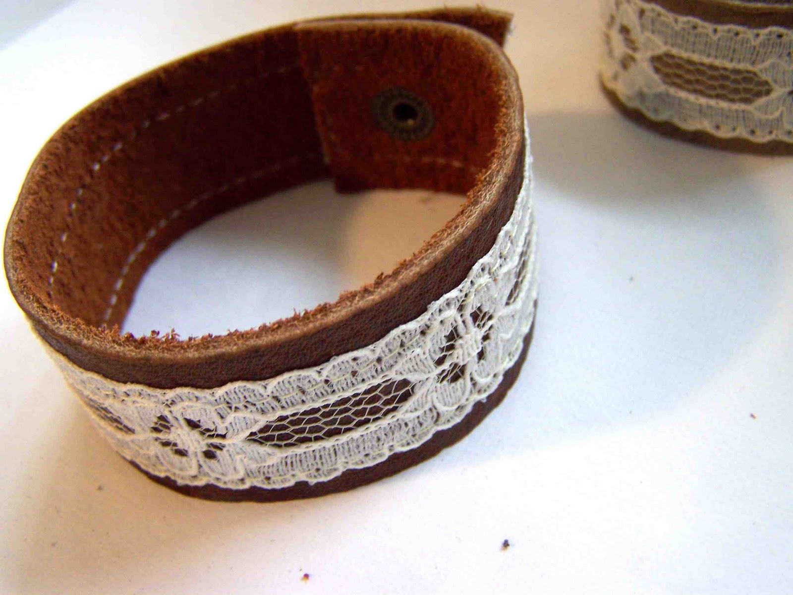 Made by Me. Shared with you.: Lace Leather Cuffs