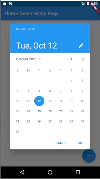 Code Samples: Flutter Date Picker - Customization of date picker with ...