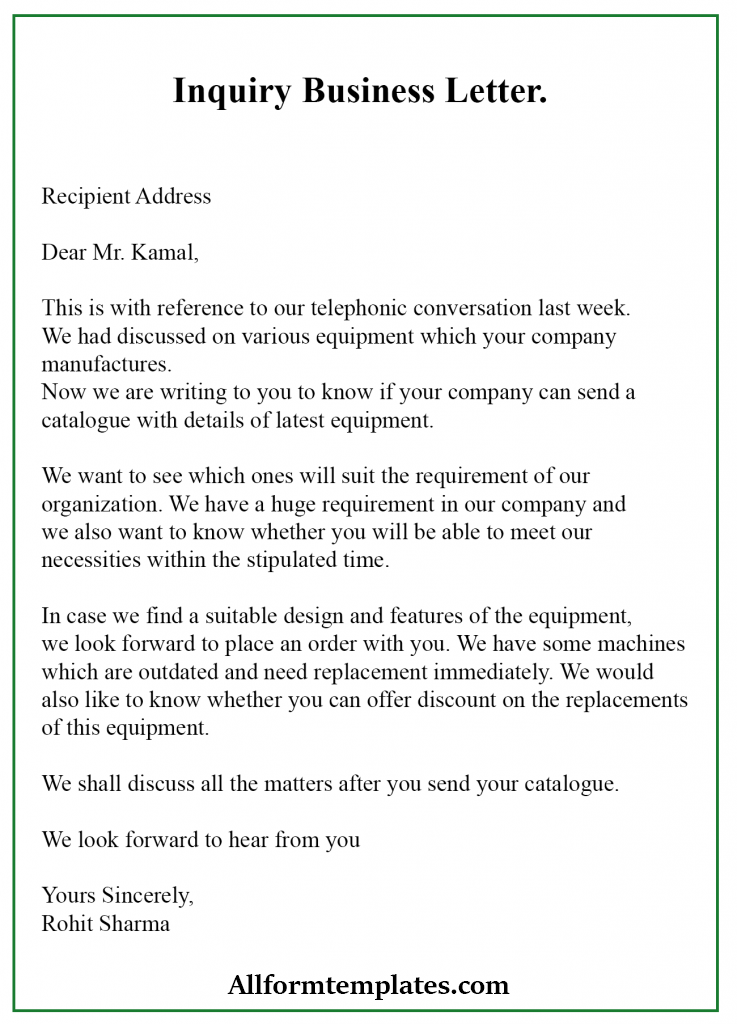 Writing A Business Letter Template ~ Resume Letter