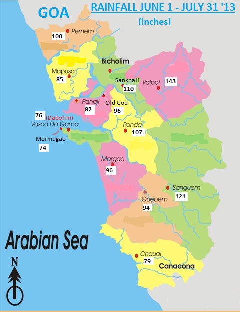 Vagaries Goa : Goa July 2013 Rainfall Analysis - Wettest month in 18 years