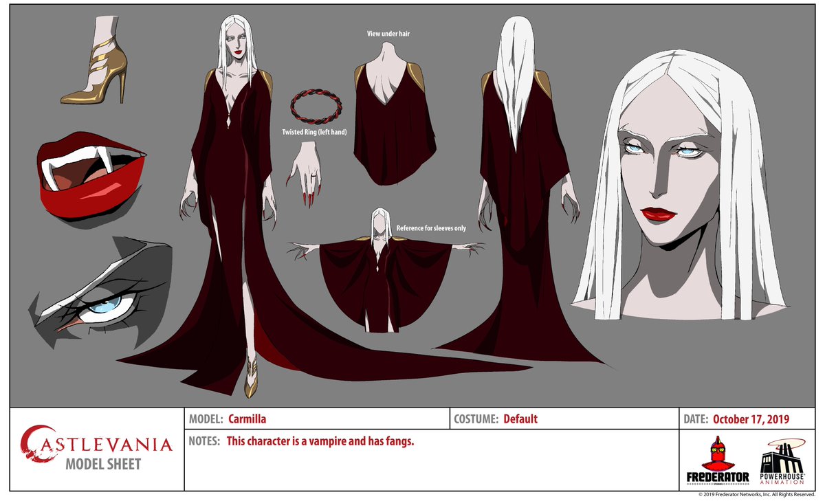 Castlevania season 4 high resolution character design sheets.