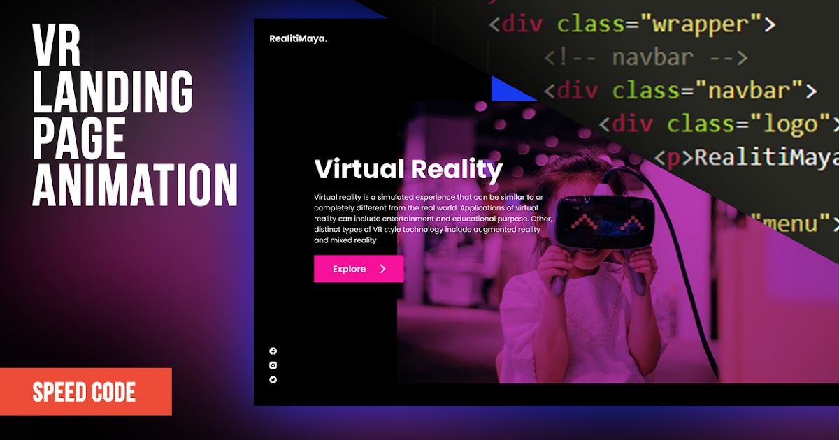 Virtual Reality Landing Page Animation Concept Html Scss Javascript Gsap Speed Code