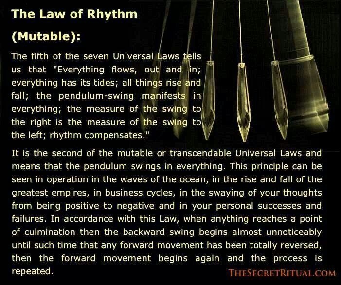11. LAW OF RHYTHM NOTHING IS PERMANENT. Everything vibrates and moves ...