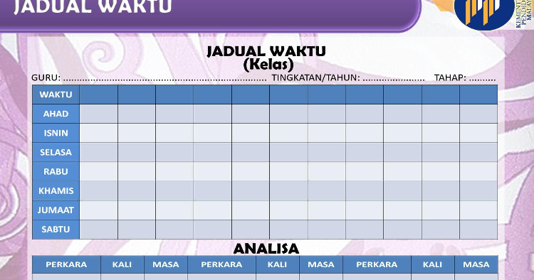 Cikgu Matt: CONTOH JADUAL WAKTU