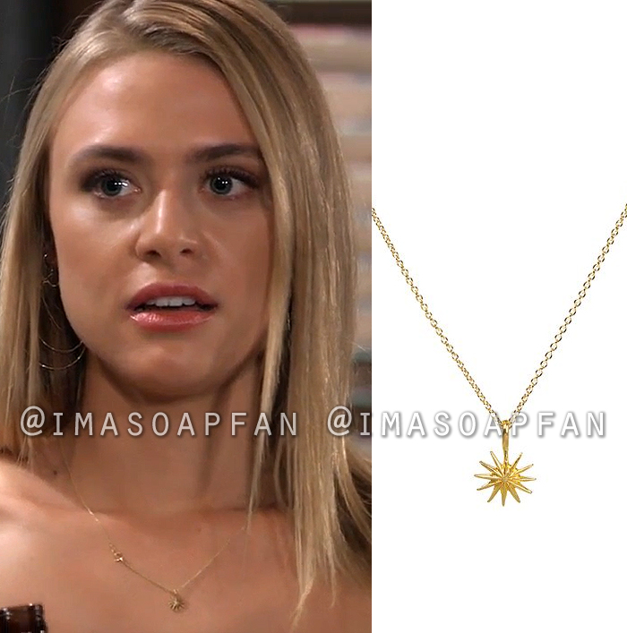 Kiki Jerome's Gold Starburst Pendant Necklace - General Hospital ...