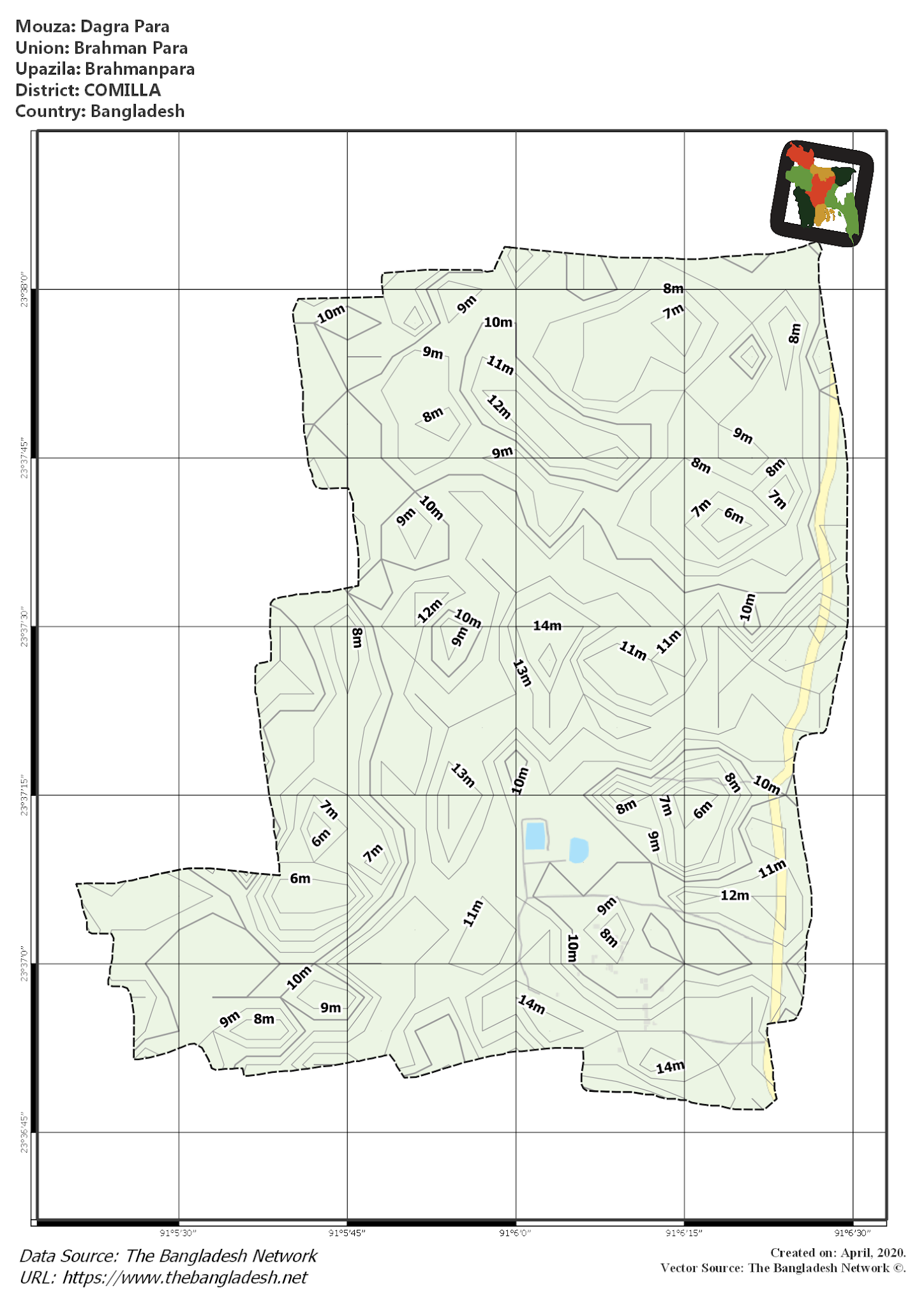 Map of Dagra Para Mouza, Brahmanpara, Comilla