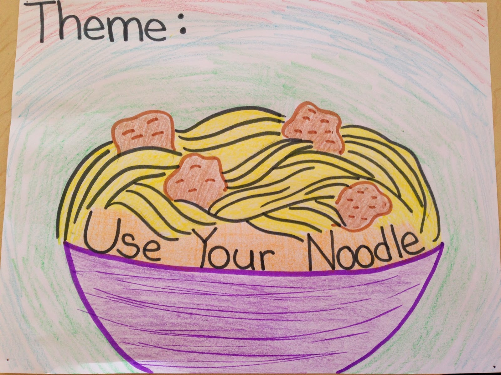 Keep Calm and Teach On: Use Your Noodle! (W, 20, Blue, Triangle)