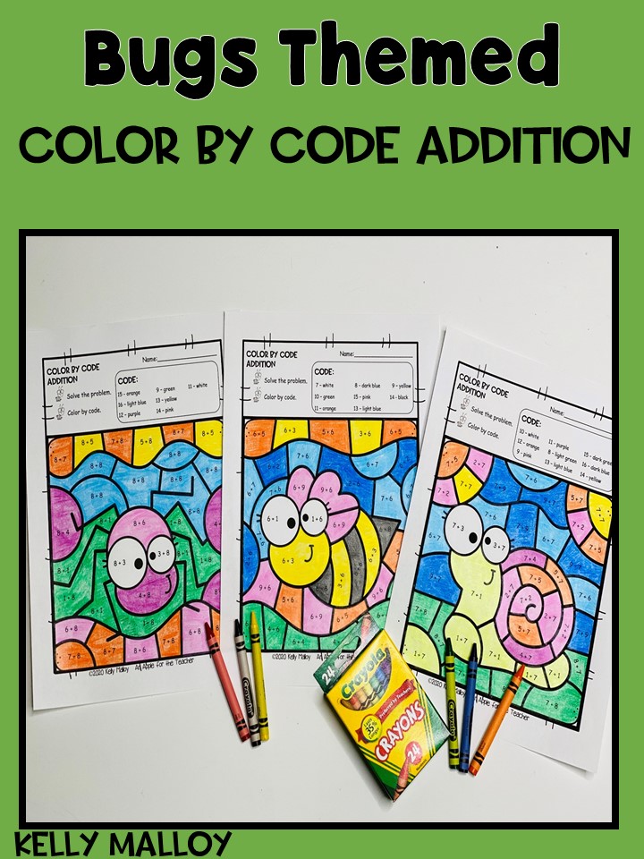 An Apple For The Teacher: Bugs Color By Number Math Facts Practice
