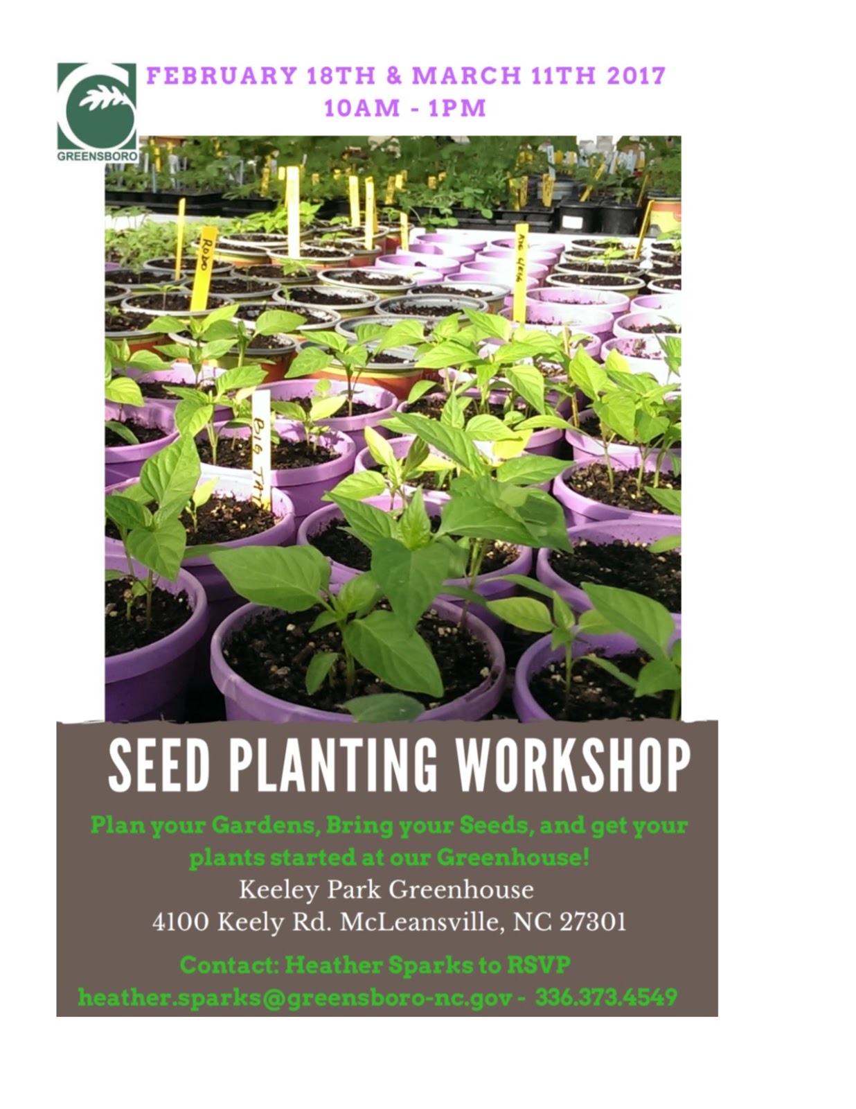 Sharing Our Guilford County School Gardens: Two Seedling Workshops!