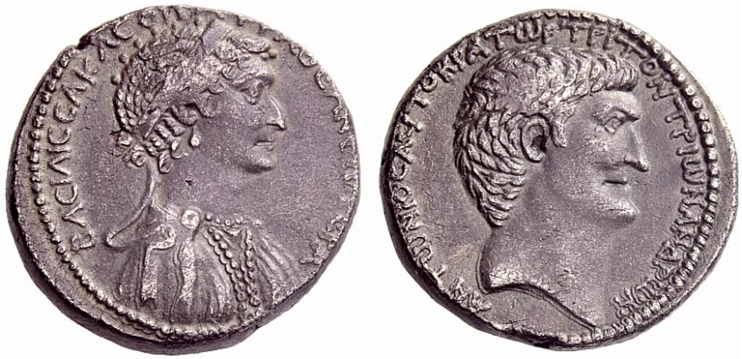 Monedas de Cleopatra VII.-a