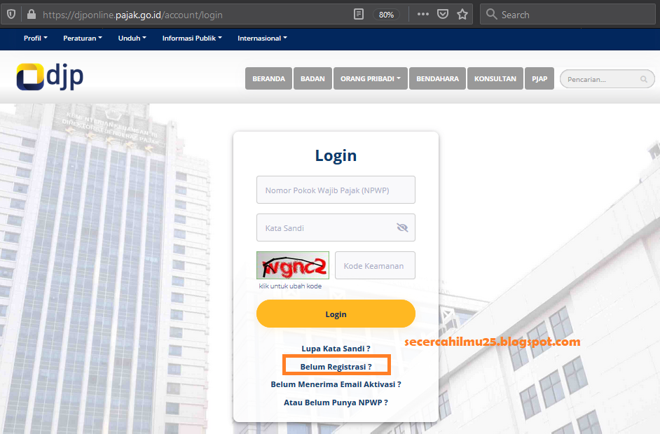 Cara Cepat Mendapatkan KODE EFIN Pajak NPWP Online ~ Secercah Ilmu