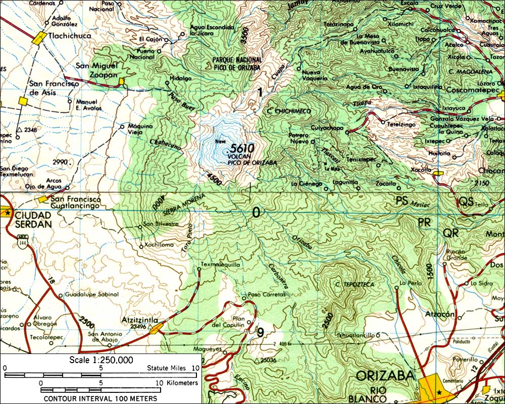 Mapa Pico De Orizaba – Volcán Pico de Orizaba – OMYS