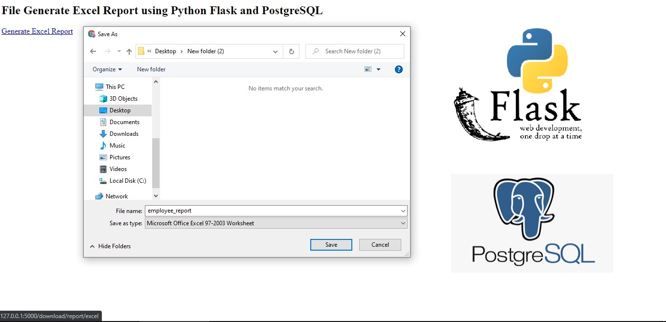 File Generate Excel Report using Python Flask and PostgreSQL | Tutorial101 File Generate Excel Report using Python Flask and PostgreSQL | Tutorial101