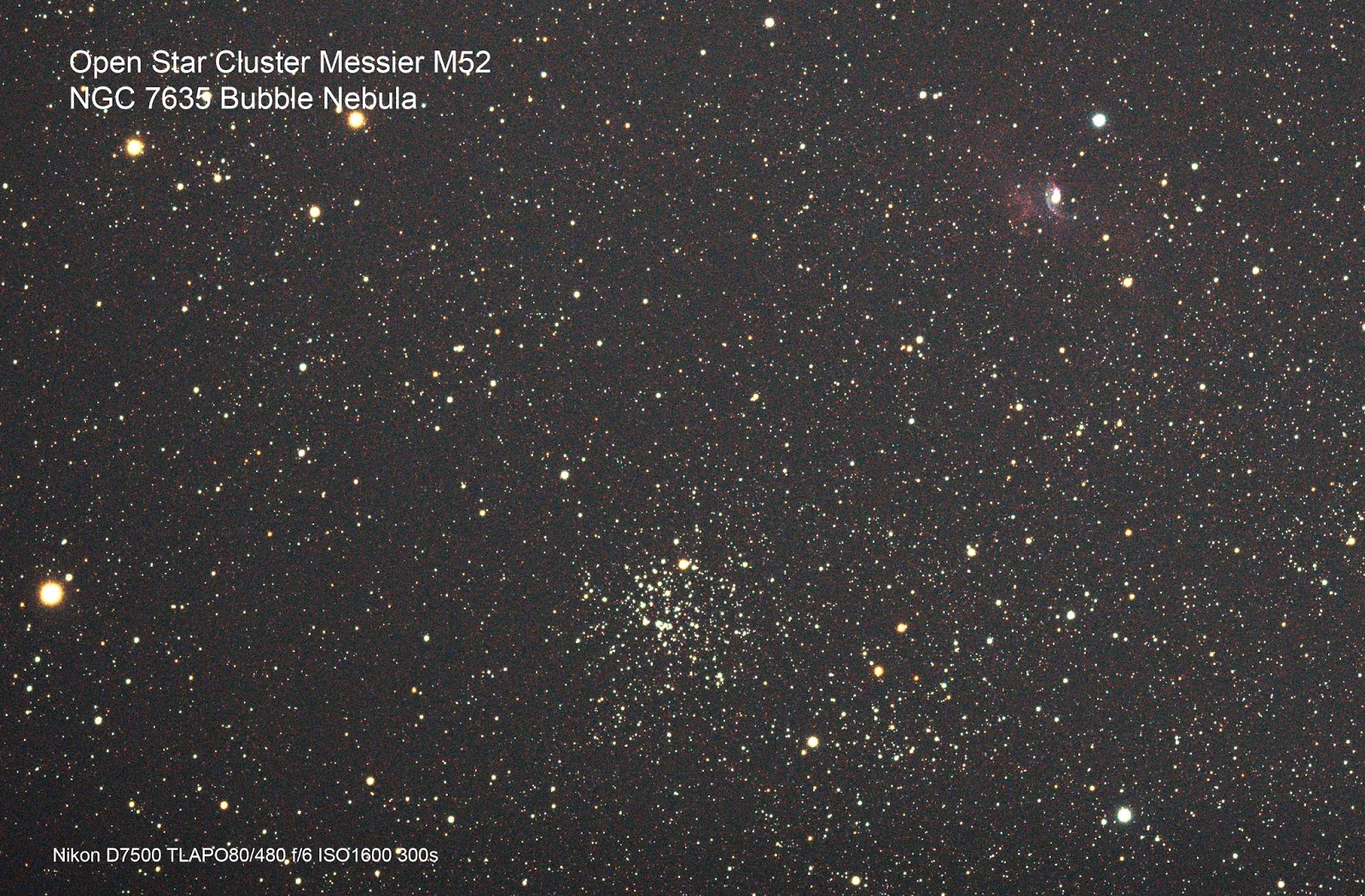 Pascal Hilkens Astro Page : Messier M52 en Bubble Nebula