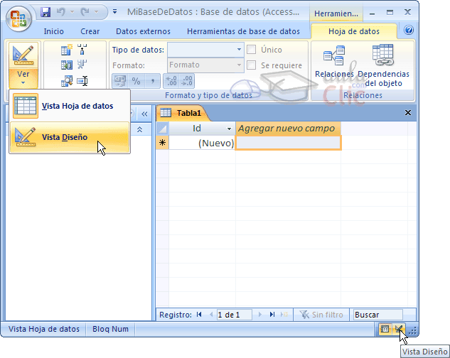 Access 2007-2010: Crear una tabla de datos en Access 2007