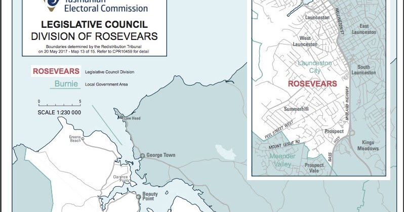 Vivienne Gale Tasmania: ROSEVEARS MAP
