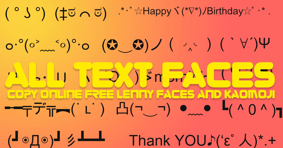 All Text Faces Symbols to Copy and Paste - Copy Online Free Symbols