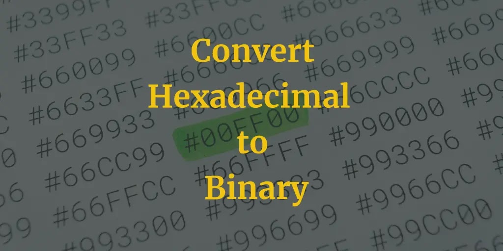 Hexadecimal To Binary Short Conversion Method