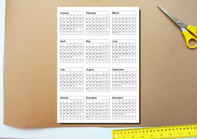 36 + Calendars 12 months per page multi-purpose ( crafts, gifts, scrap ...
