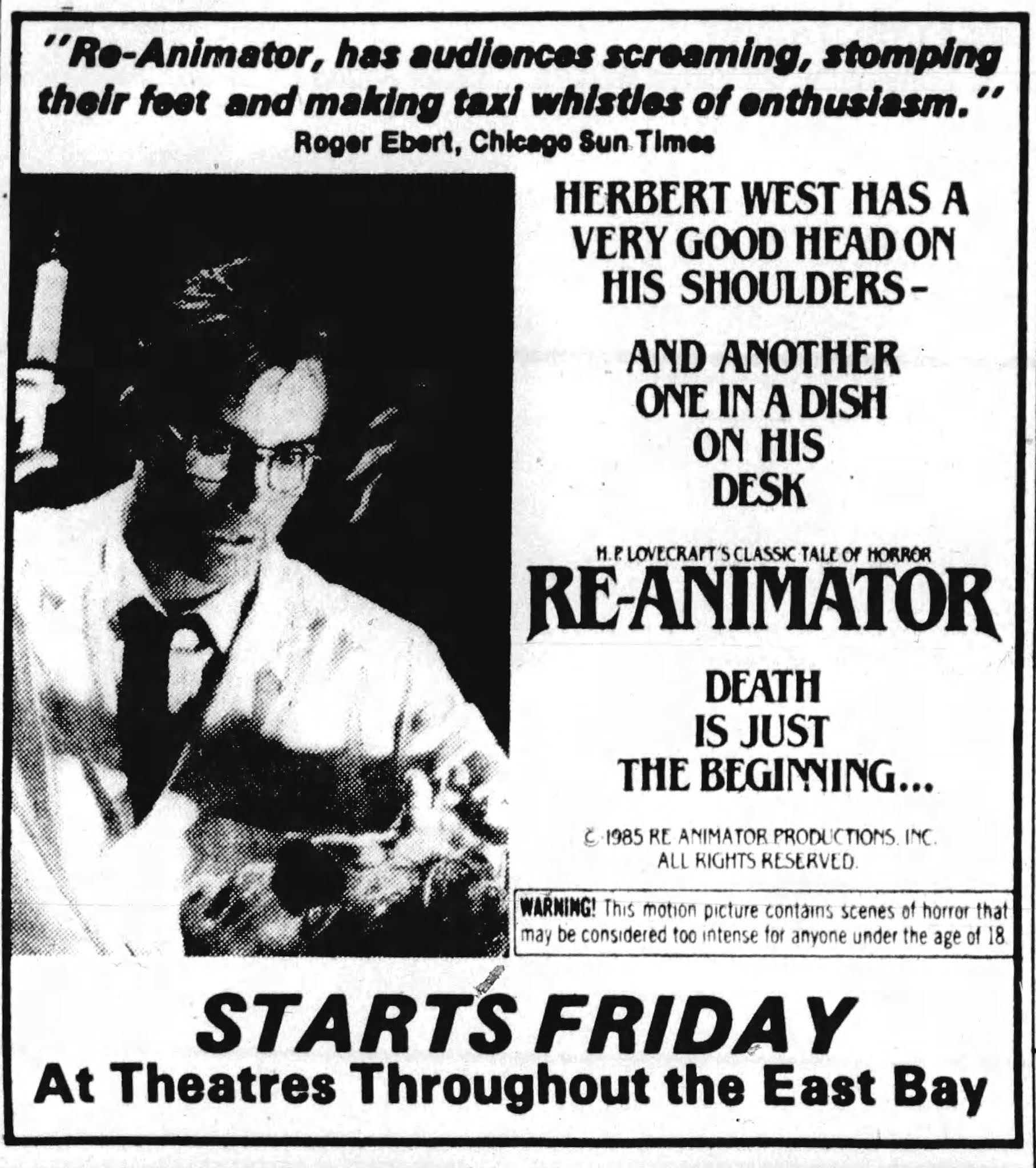 Happyotter: RE-ANIMATOR (1985)