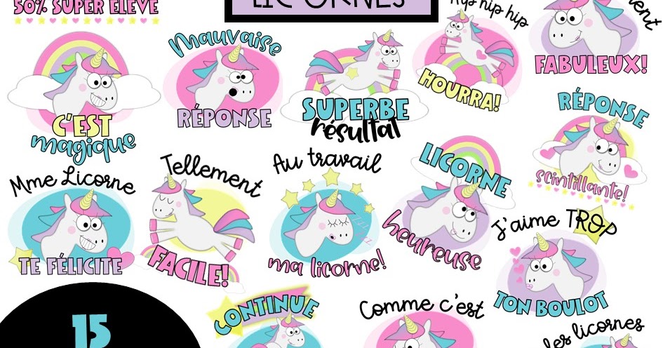 École et bricoles: Collants numériques licornes