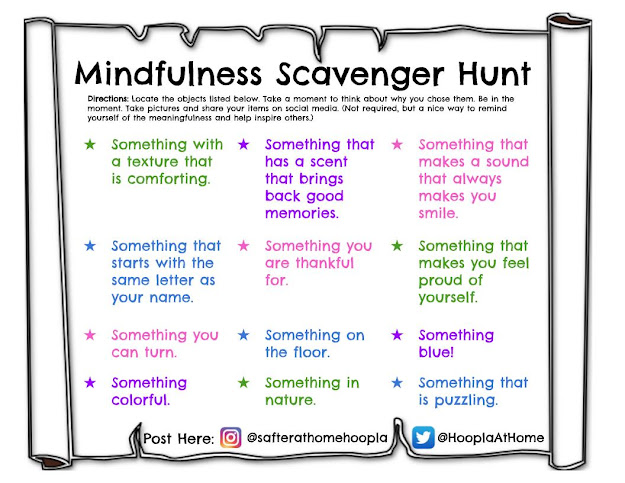 Safer-At-Home Hoopla: Mindfulness Monday: Scavenger Hunt