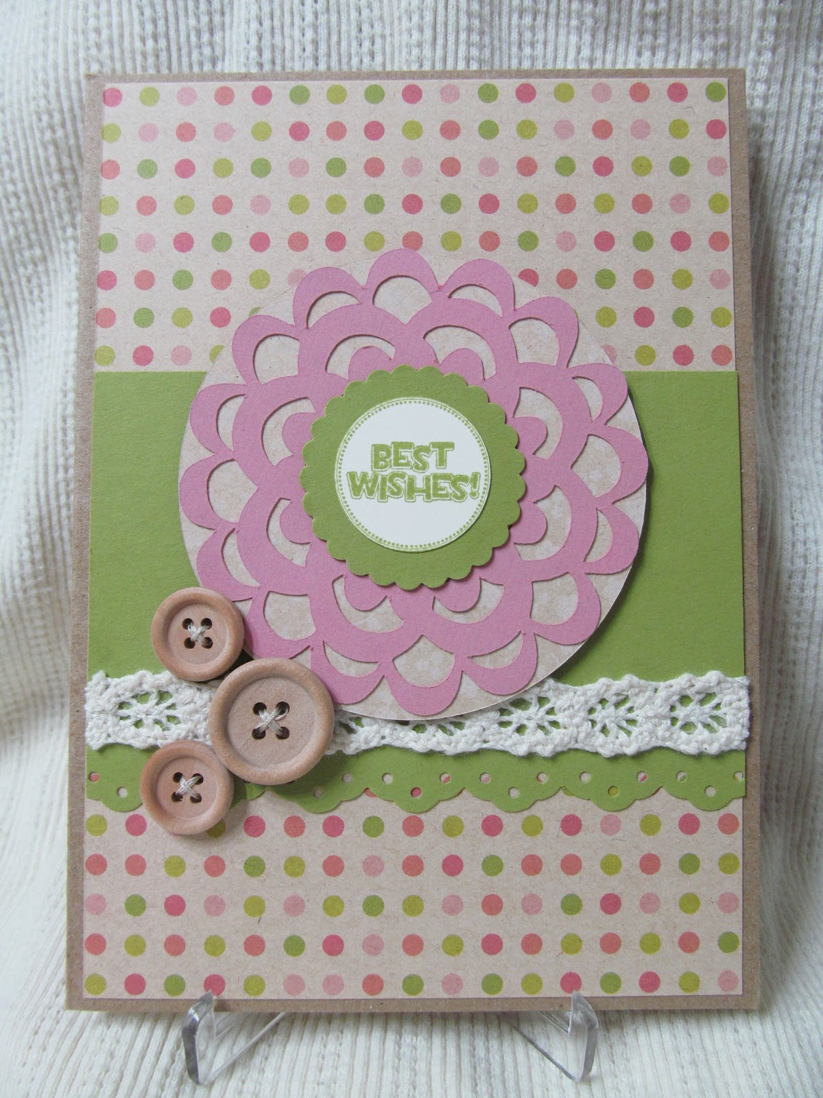 Savvy Handmade Cards: Best Wishes Polka Dot Card