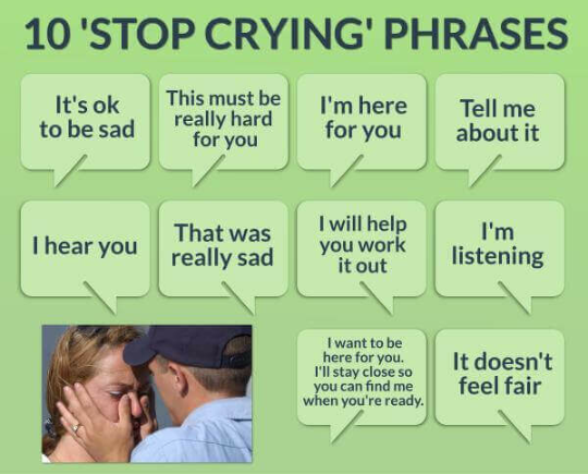 Things to say instead of - Stop Crying