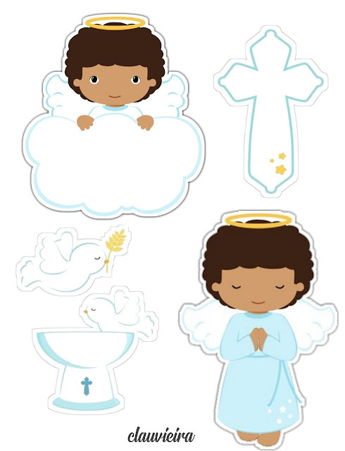 Afro Angel Praying: Free Printable Cake Toppers. | Oh My First Communion!