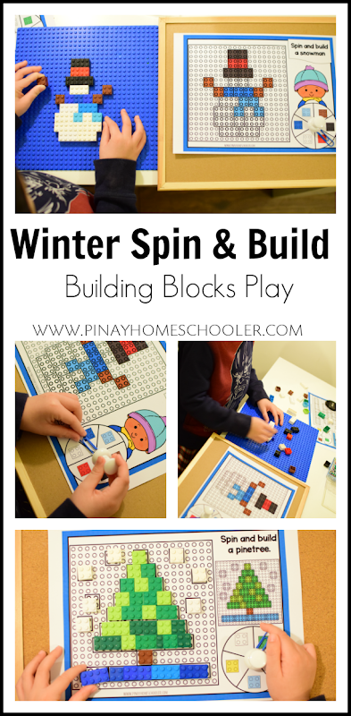 Winter Building Blocks Spin and Build | The Pinay Homeschooler