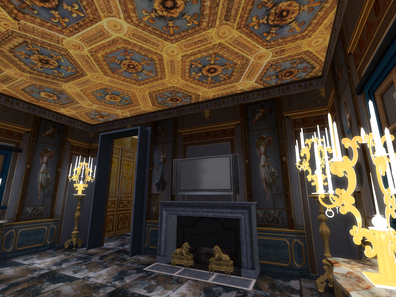 Anna Quinn Stories: Amazing Golden Ornamented Ceilings Set VII For SIMS 4