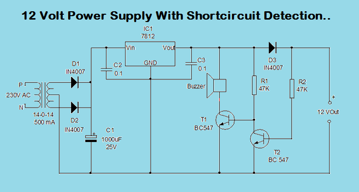 12 Volt Power Supply With Short Circuit Detection | Elec Eng World