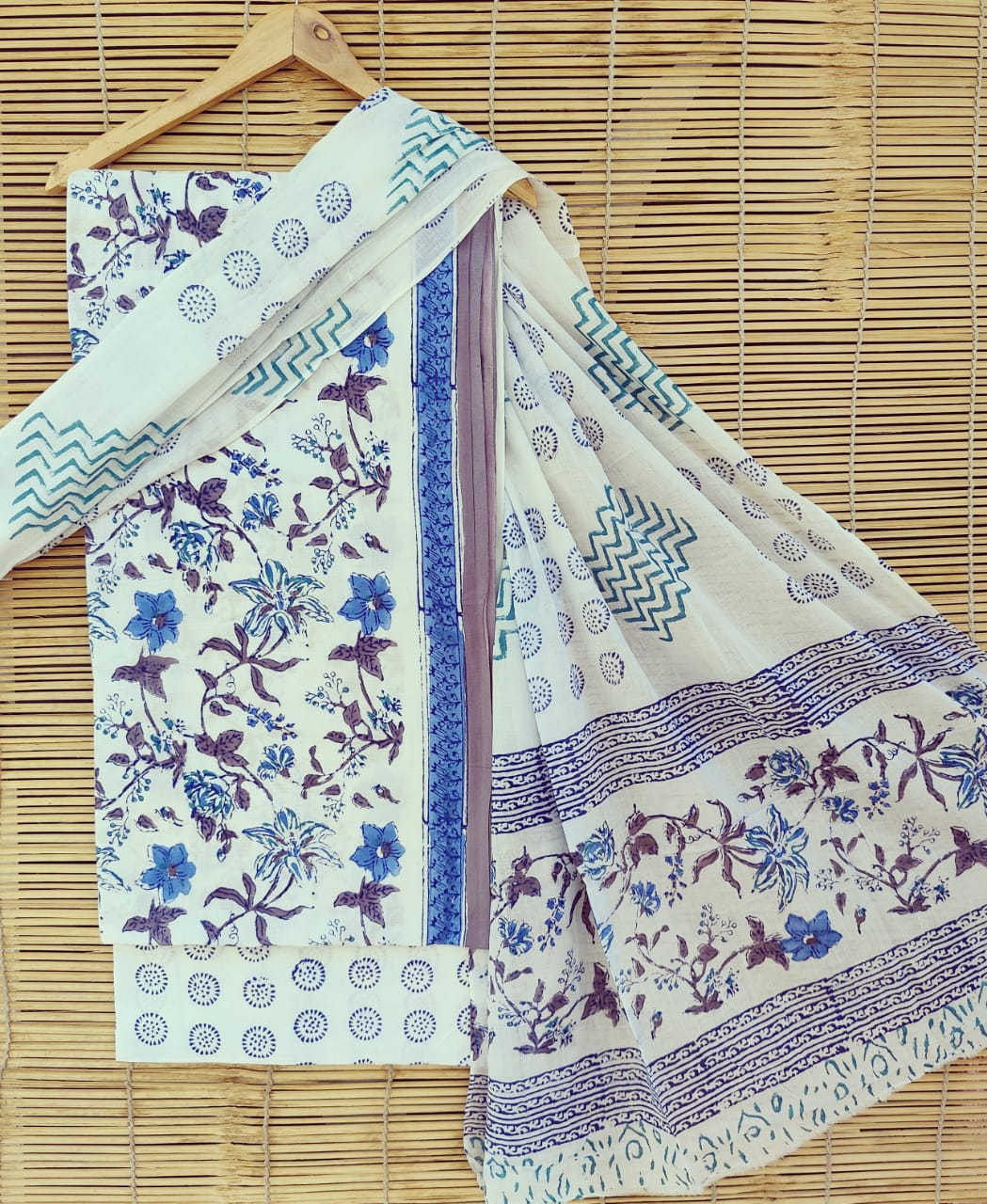 Block print cotton suits