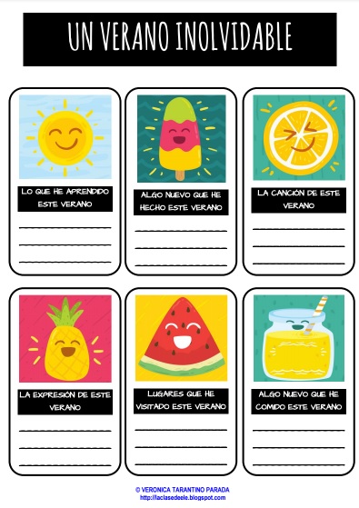 LACLASEDEELE: ACTIVIDADES PARA RECORDAR EL VERANO