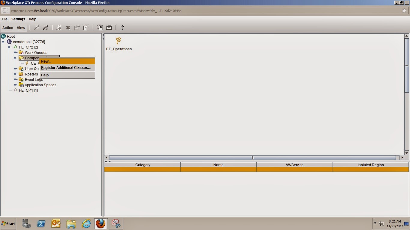 FileNet P8 Development tutorials: Configure Component Queue in FileNet ...