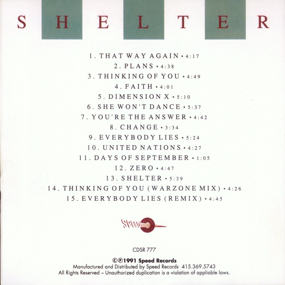 Minoría Electrónica: Seven Red Seven - ‎Shelter 1991 Speed Records ...