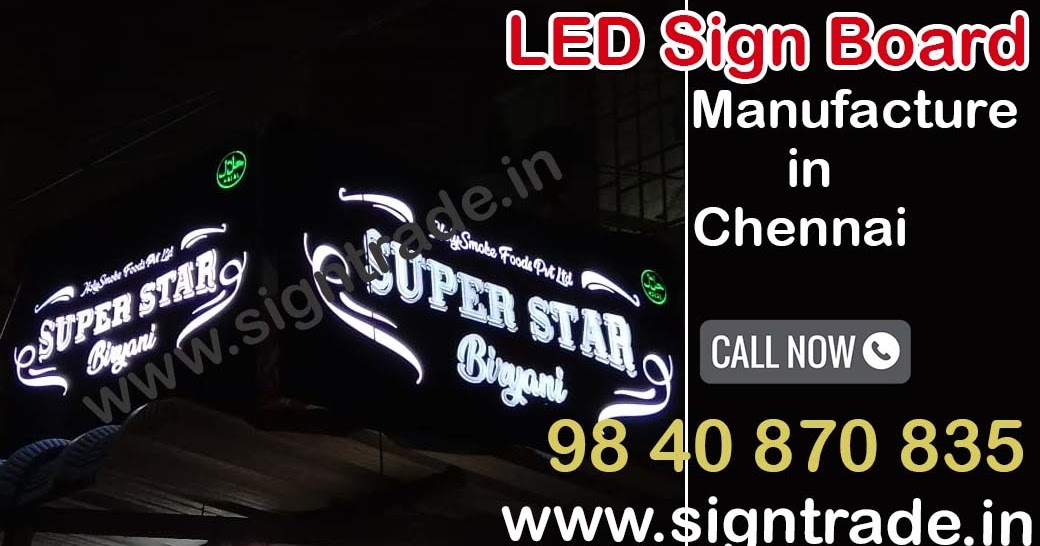Led Sign Board - Super Star Biryani - Thoraipakkam - Chennai