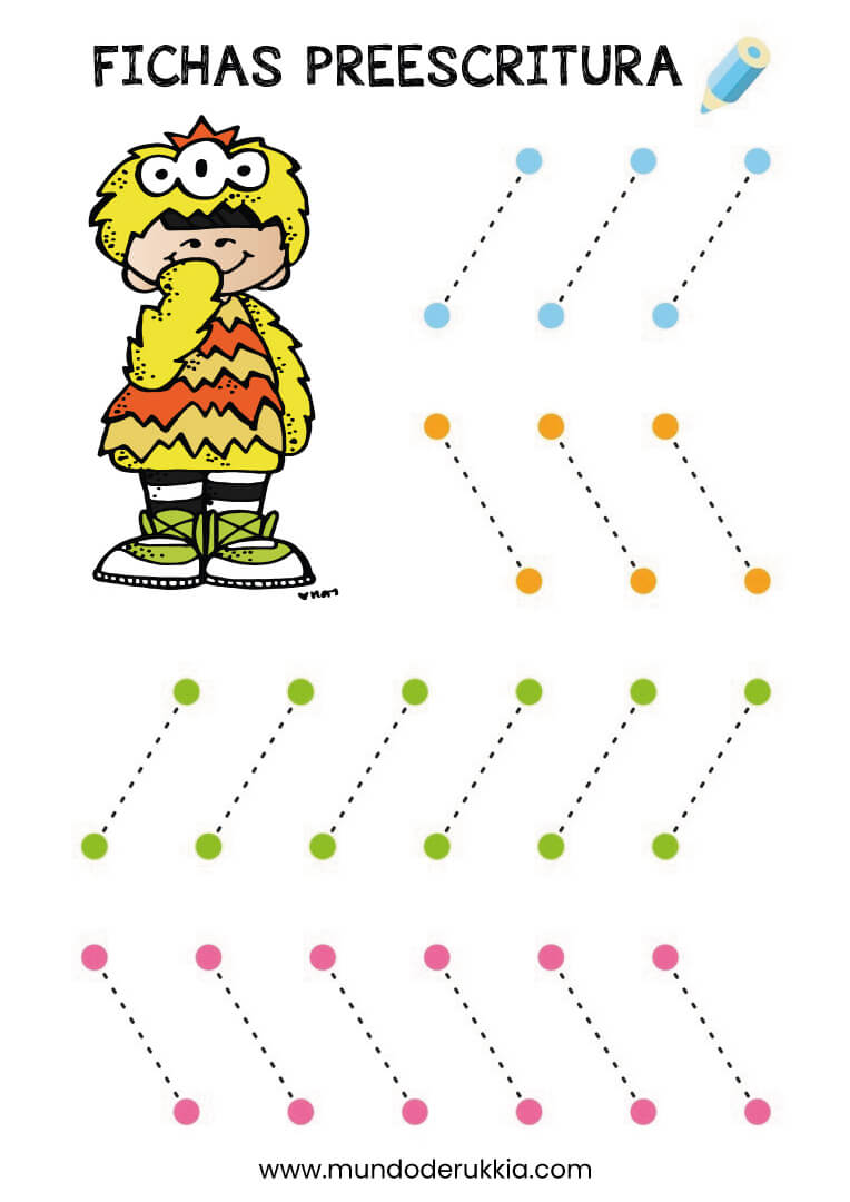 Fichas de Preescritura para Preescolar | Mundo de Rukkia
